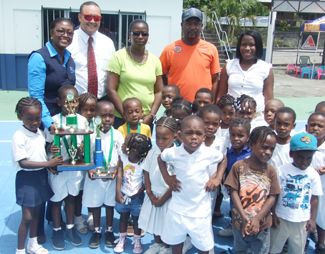 Layou Vinsave hoists pre-schools’ tennis trophy - Searchlight
