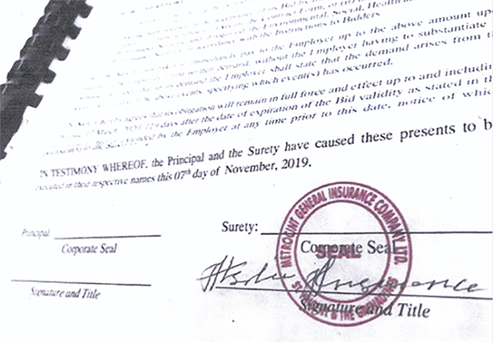 Bid rejected because of his missing signature - Searchlight