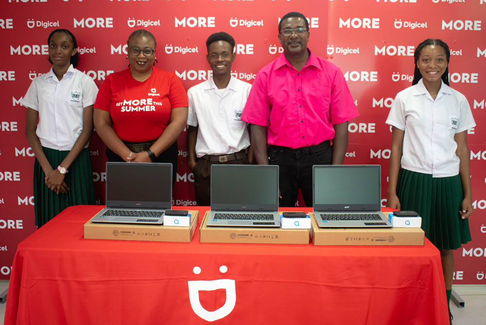 Digicel donates laptops and portable wifi devices to Dr J P Eustace ...