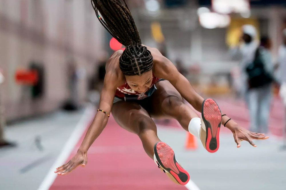 Welcome breaks her own Indoor Triple Jump record