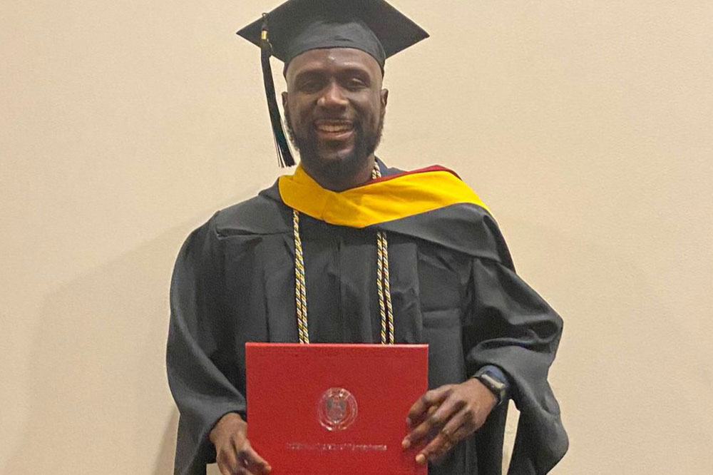 Former System Three footballer toughs it out to gain his Master’s Degree