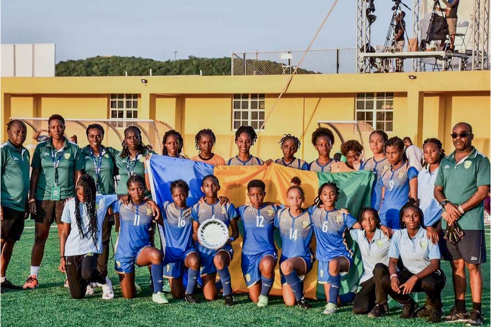 Team SVG female footballers in 2nd place within Group A of CFU U-14 ...