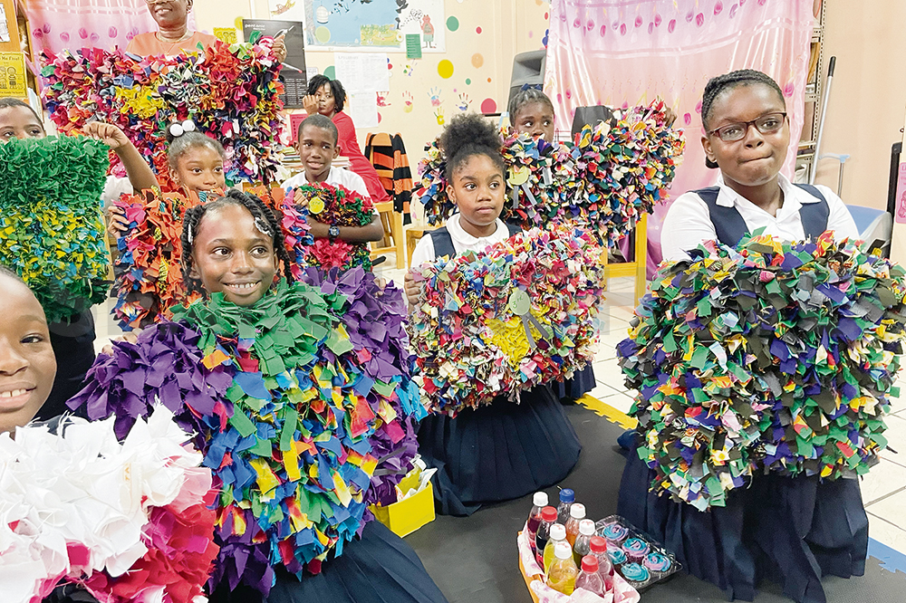 Students at Kingstown Preparatory School turn scraps into mats ...