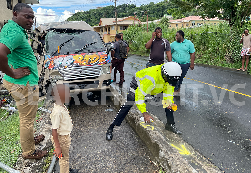 Passenger van accident results in multiple injuries