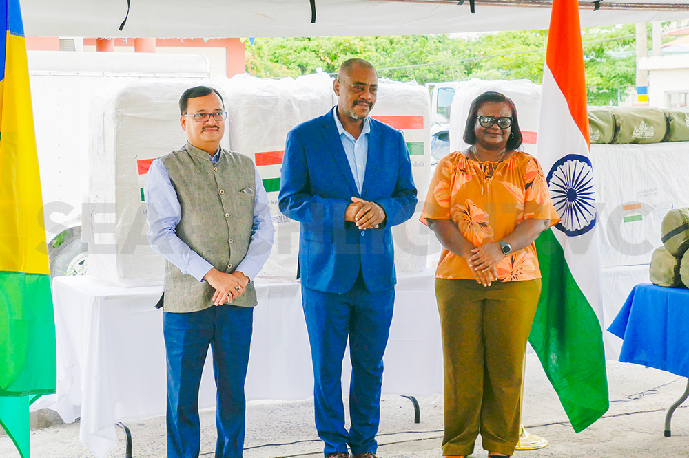 SVG receives tons of relief supplies from India - Searchlight